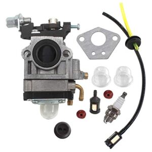 aisen carburetor for 2 cycle 43cc powermate pcv43 tiller ardisam earthquake e43 auger 300486 11334 51.7cc fuel line tune up kit