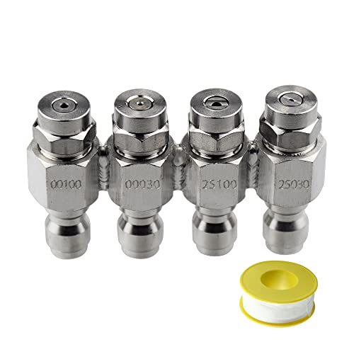 JRod Pressure Washer Nozzles / Downstream Nozzle Kit - For 2-3 GPM Pressure Washer with 4 Way J-Rod Tip Holder Pressure Washer - 1/4" Quick Connect