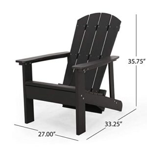 Christopher Knight Home Sampson Outdoor Adirondack Chair with Retractable Ottoman (Set of 2), Black