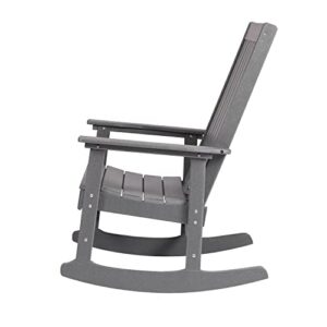 Island Umbrella NU6913 Ez-Care Tek-Wood Adirondack Rocker, Slate Grey