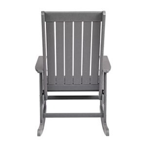 Island Umbrella NU6913 Ez-Care Tek-Wood Adirondack Rocker, Slate Grey