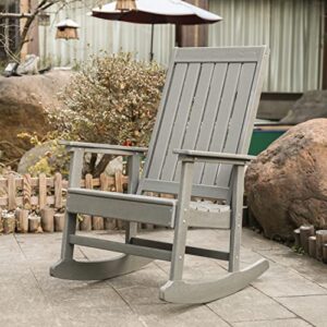 Island Umbrella NU6913 Ez-Care Tek-Wood Adirondack Rocker, Slate Grey