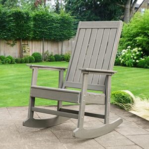 Island Umbrella NU6913 Ez-Care Tek-Wood Adirondack Rocker, Slate Grey