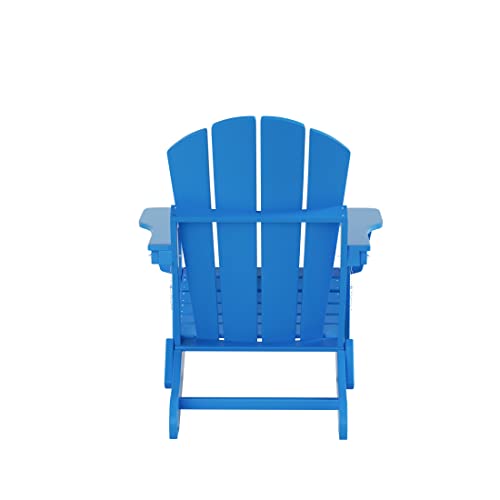 WO Home Furniture Adirondack Chair Set of 2 PCS Outdoor Patio Folding Chair for Fire Pit Garden Lawn Backyard (Pacific Blue)