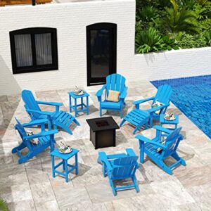 WO Home Furniture Adirondack Chair Set of 2 PCS Outdoor Patio Folding Chair for Fire Pit Garden Lawn Backyard (Pacific Blue)