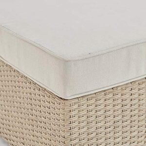 Canaan All-Weather Wicker Outdoor 26" Square Ottoman with Cushion