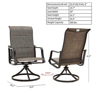 Romayard 2 PCS Bistro Bar Stools Swivel Outdoor Chairs Patio Dining Chair Metal Patio Furniture