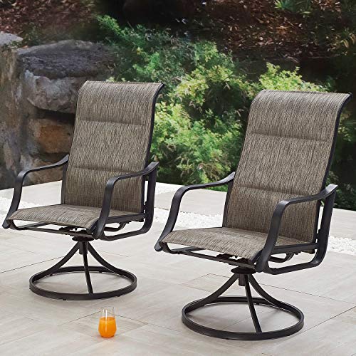 Romayard 2 PCS Bistro Bar Stools Swivel Outdoor Chairs Patio Dining Chair Metal Patio Furniture