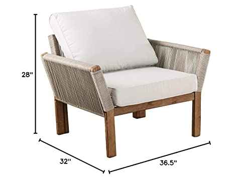 SEI Furniture AMZ8039801DO Brendina Outdoor Armchair, Natural, White