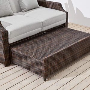 MARTHA STEWART Sunnyside Daybed, Dark Brown Wicker with Beige Olefin Cushions