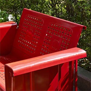 Crosley Bates Metal Gliding Patio Loveseat in Red