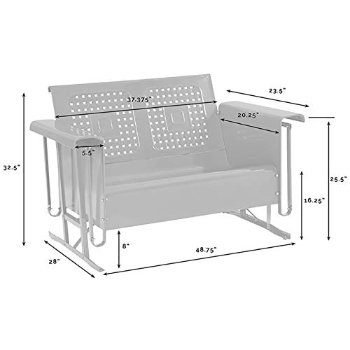 Crosley Bates Metal Gliding Patio Loveseat in Red