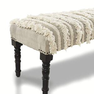 LR Home Abilene Bench, 1'6" x 3'11" x 1'4", Cream