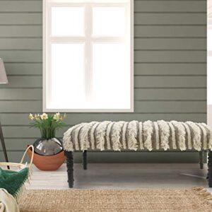 LR Home Abilene Bench, 1'6" x 3'11" x 1'4", Cream