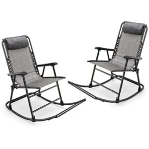 pdgjg 2 piece patio camping rocking chair folding rocking chair footrest