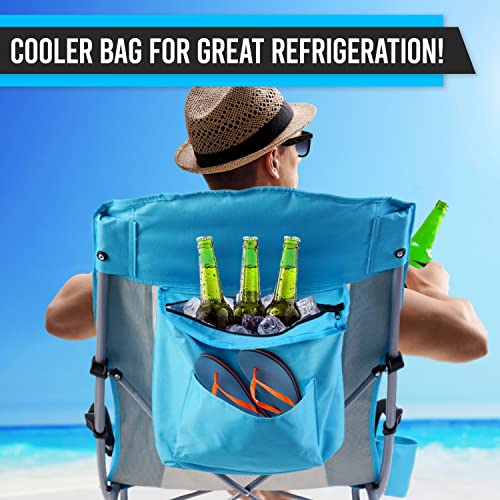 Nice C Beach Chair with Cooler + 2 Pack Beach Chair with Cooler and Umbrella