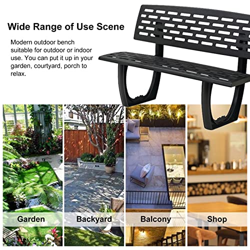 FQMYLTYN 3-Seater Outdoor Garden Bench Park Bench, Weatherproof Anti-Rust Heavy-Duty Outside Benches, Holds Up to 1200 Lbs, Loveseat for Patio, Backyard, Deck, Lawn