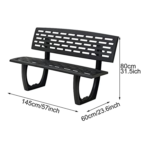 FQMYLTYN 3-Seater Outdoor Garden Bench Park Bench, Weatherproof Anti-Rust Heavy-Duty Outside Benches, Holds Up to 1200 Lbs, Loveseat for Patio, Backyard, Deck, Lawn