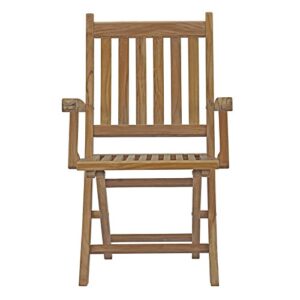 Modway EEI-2703-NAT Marina Premium Grade A Teak Wood Outdoor Patio Folding Armchair, Natural