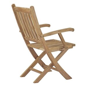 Modway EEI-2703-NAT Marina Premium Grade A Teak Wood Outdoor Patio Folding Armchair, Natural