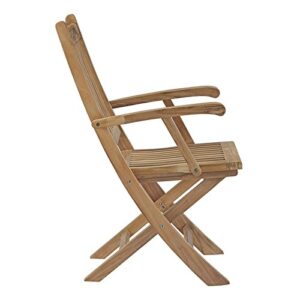 Modway EEI-2703-NAT Marina Premium Grade A Teak Wood Outdoor Patio Folding Armchair, Natural