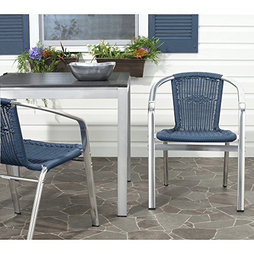 Safavieh Home Collection Wrangell Teal Indoor-Outdoor Stacking Arm Chair