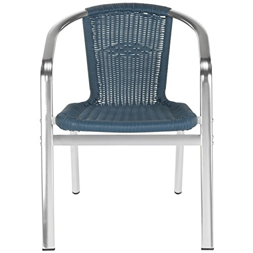 Safavieh Home Collection Wrangell Teal Indoor-Outdoor Stacking Arm Chair