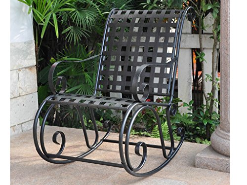 International Caravan Iron Outdoor Patio Rocker