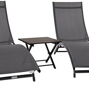 Vivere CORL3-GB Coral Springs Lounger, Grey