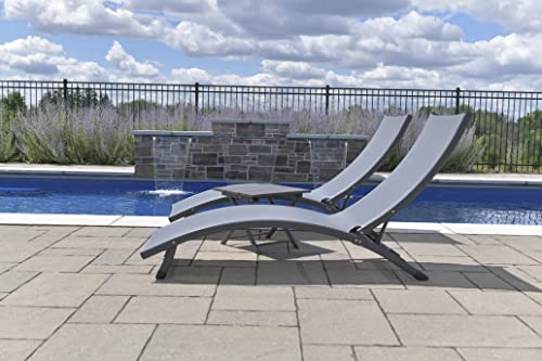 Vivere CORL3-GB Coral Springs Lounger, Grey