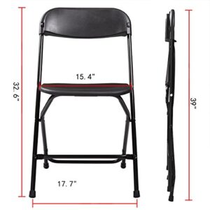 Sandinrayli 5-Pack Black Plastic Folding Chair Outdoor Patio Garden Wedding Party Event Furniture Chairs