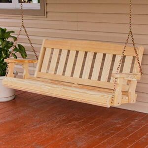 Amish Casual Heavy Duty 800 Lb Mission 5ft. Treated Porch Swing with Cupholders