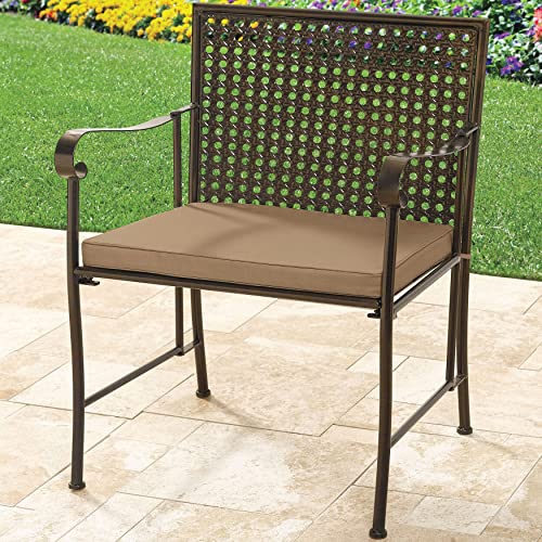 BrylaneHome 400 Lbs. Weight Capacity Folding Chair with Cushion Extra Wide Seat W/Free Seat Cushion, Taupe Brown