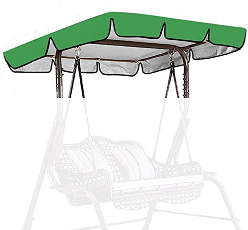 XYQSBY Swing Chair Canopy Replacement 2&3 Seater, Garden Swing Canopy Replacement Waterproof, Outdoor Garden Chair Awning Cover (Color : Dark Green, Size : 190x132x15CM)