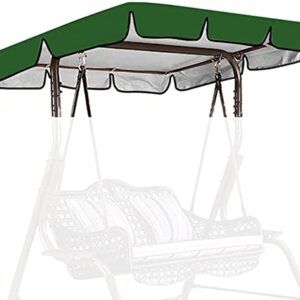 XYQSBY Swing Chair Canopy Replacement 2&3 Seater, Garden Swing Canopy Replacement Waterproof, Outdoor Garden Chair Awning Cover (Color : Dark Green, Size : 190x132x15CM)