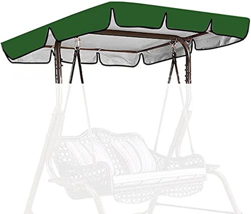 XYQSBY Swing Chair Canopy Replacement 2&3 Seater, Garden Swing Canopy Replacement Waterproof, Outdoor Garden Chair Awning Cover (Color : Dark Green, Size : 190x132x15CM)