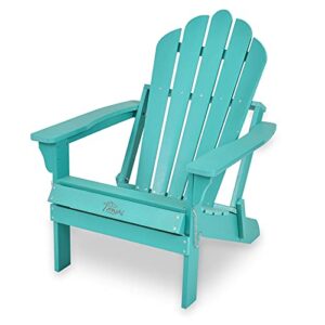 myal outdoor plastic adirondack chairs, folding patio chairs, lawn chair, backyard furniture for garden, beach, pool, fire pit chairs seating (green)