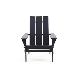 christopher knight home aberdeen outdoor contemporary acacia wood foldable adirondack chair, black