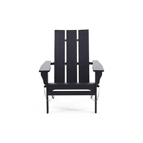 Christopher Knight Home Aberdeen Outdoor Contemporary Acacia Wood Foldable Adirondack Chair, Black