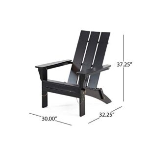 Christopher Knight Home Aberdeen Outdoor Contemporary Acacia Wood Foldable Adirondack Chair, Black