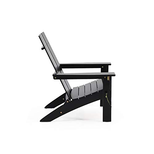 Christopher Knight Home Aberdeen Outdoor Contemporary Acacia Wood Foldable Adirondack Chair, Black