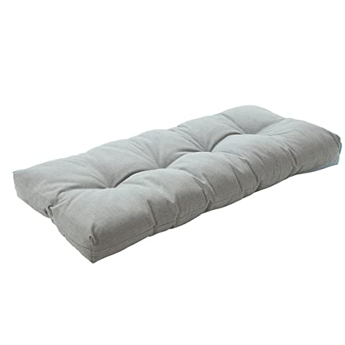 FUNHOME Tufted Loveseat Cushion for Swing, Patio Garden Wicker Loveseat Funiture 1 Pack, Chairs Pad Lounger Seat for Wicker Loveseat Settee 42x18 Inch-Light Gray