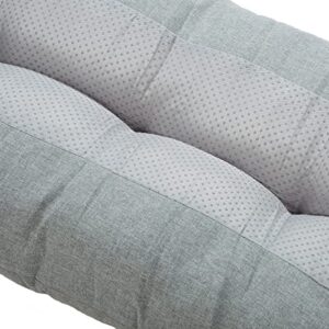 FUNHOME Tufted Loveseat Cushion for Swing, Patio Garden Wicker Loveseat Funiture 1 Pack, Chairs Pad Lounger Seat for Wicker Loveseat Settee 42x18 Inch-Light Gray