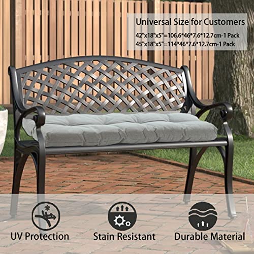 FUNHOME Tufted Loveseat Cushion for Swing, Patio Garden Wicker Loveseat Funiture 1 Pack, Chairs Pad Lounger Seat for Wicker Loveseat Settee 42x18 Inch-Light Gray