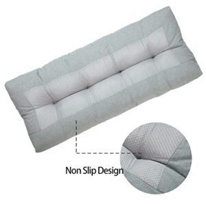 FUNHOME Tufted Loveseat Cushion for Swing, Patio Garden Wicker Loveseat Funiture 1 Pack, Chairs Pad Lounger Seat for Wicker Loveseat Settee 42x18 Inch-Light Gray