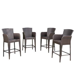 christopher knight home anaya 45″ wicker barstools, 4-pcs set, multibrown