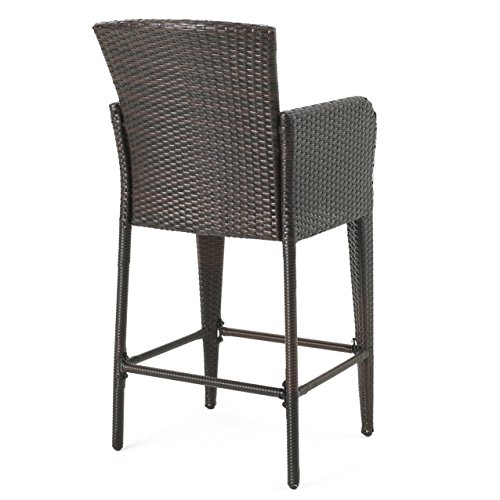 Christopher Knight Home Anaya 45" Wicker Barstools, 4-Pcs Set, Multibrown