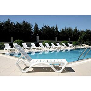 Compamia Aqua Pool Chaise Lounge Chair Stackable Marine Grade Plastic resin outdoor chaise lounge in White - Set of 4