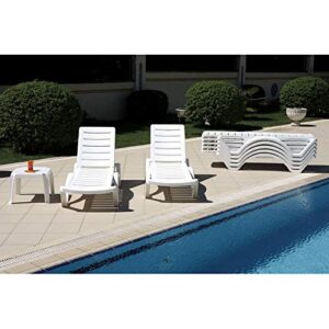 Compamia Aqua Pool Chaise Lounge Chair Stackable Marine Grade Plastic resin outdoor chaise lounge in White - Set of 4