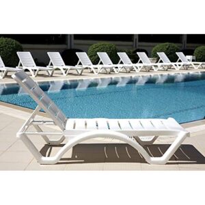 Compamia Aqua Pool Chaise Lounge Chair Stackable Marine Grade Plastic resin outdoor chaise lounge in White - Set of 4